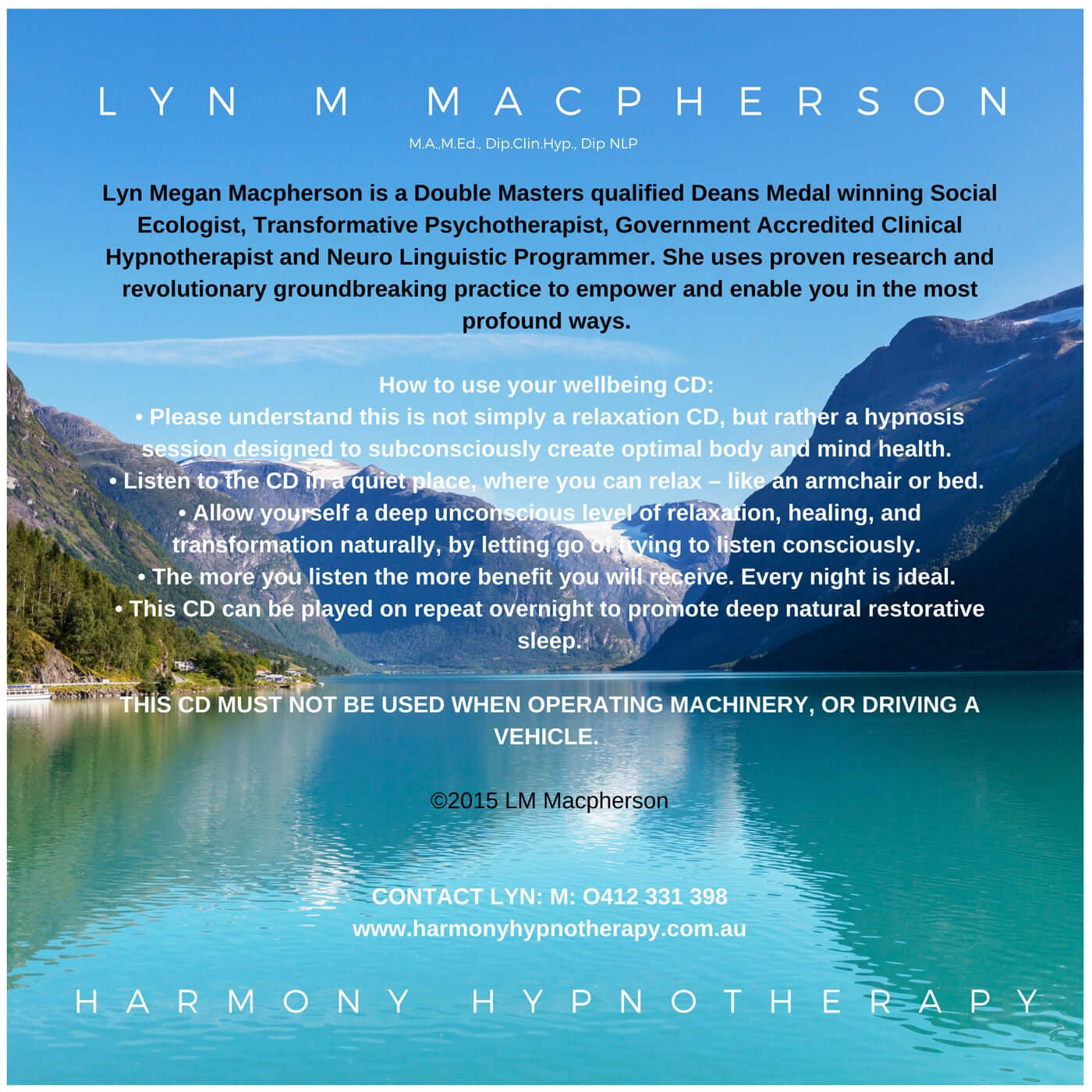 Deep Sleep and Relaxation Hypnotherapy CD & DOWNLOAD - Harmony Hypnotherapy